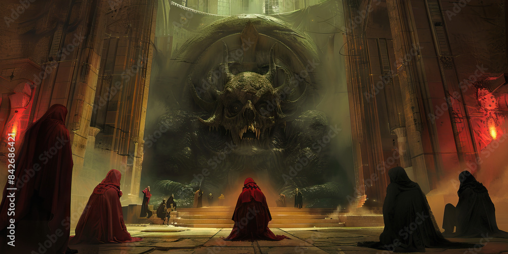 Temple of Torment: Demonic Cultists Worshiping at a Temple of Dread ...