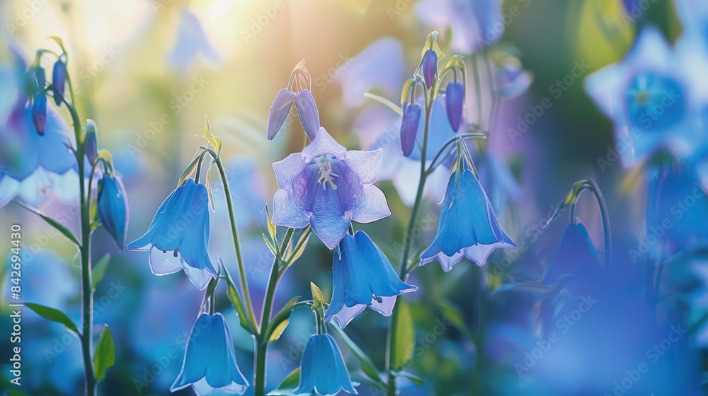 Bluebell also called Campanula rotundifolia is a perennial plant with ...
