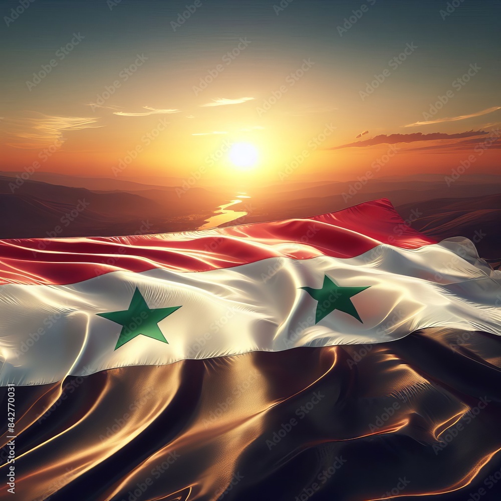 Syrian flag - the national symbol of Syria Stock Photo | Adobe Stock