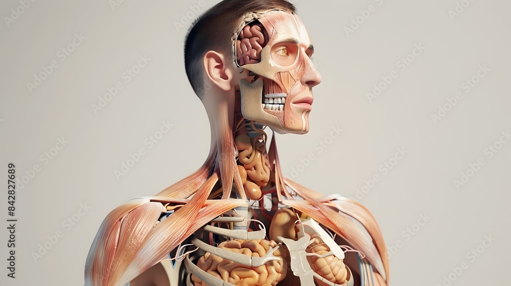 Detailed Cutaway Diagram of the Human Body s Internal Anatomy and ...