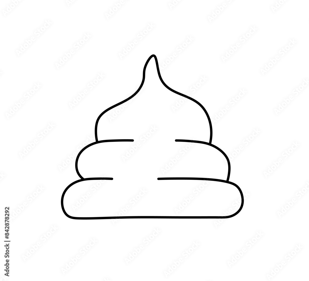 Vector isolated one single simple dog poop symbol colorless black and ...