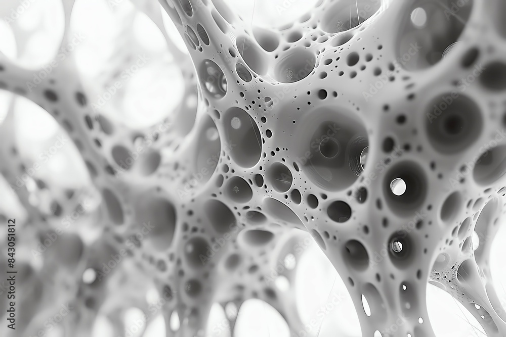 Create an abstract organic structure that looks like a bone, using a ...