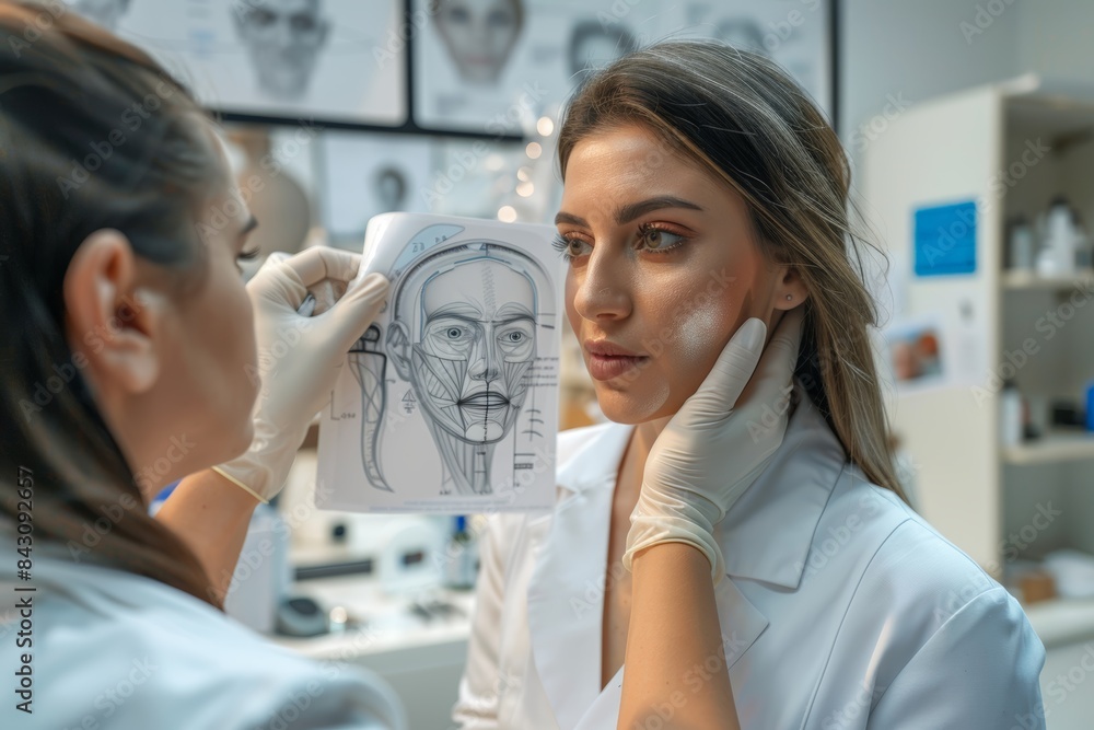 Professional Consultation for Botox Injections: Detailed Face Chart in ...