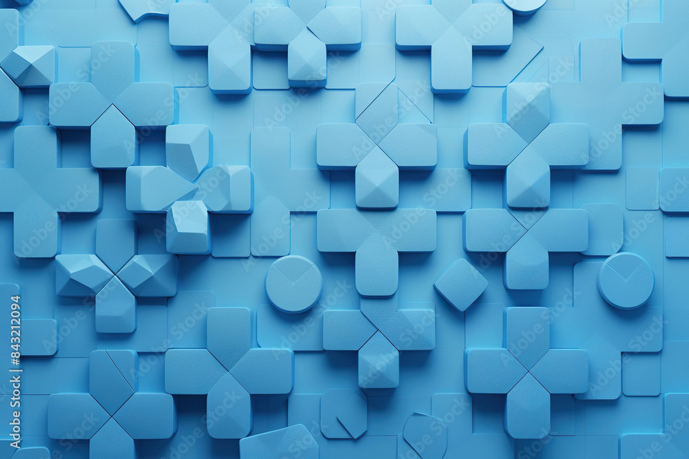Abstract blue geometric plus sign shapes for modern and minimalist ...