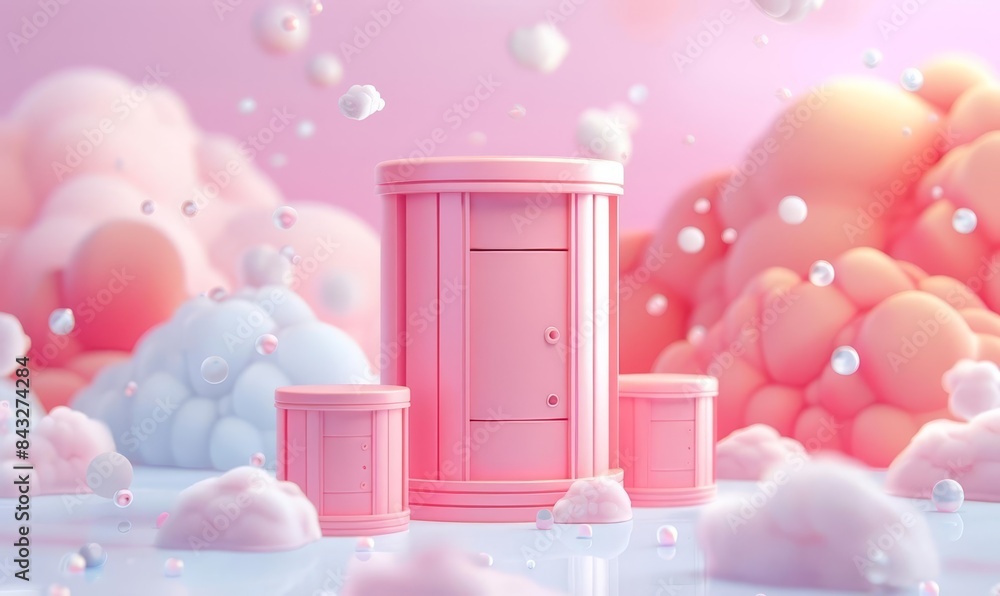 Backup drives icon 3d blender pastel color Abstract background with ...