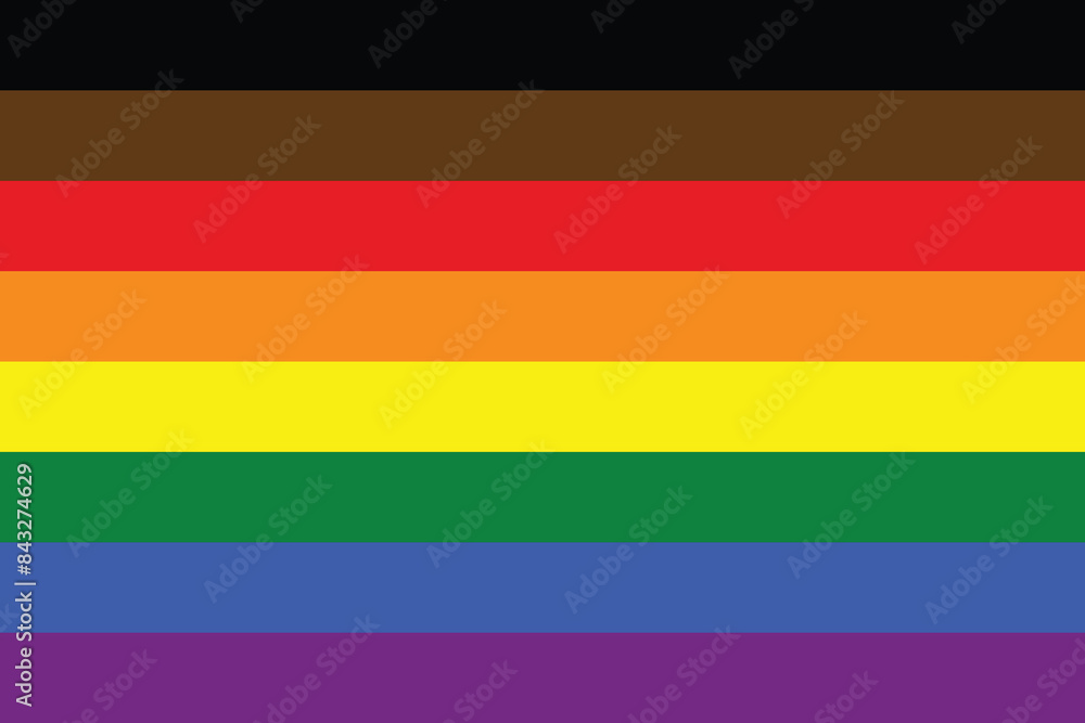 LGBT Philadelphia pride flag. Black and latino inclusive pride flag ...