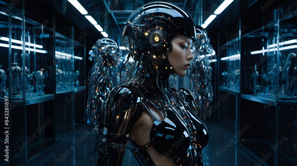 Ilustracja bez tantiem: body portrait Photography, in a black ...