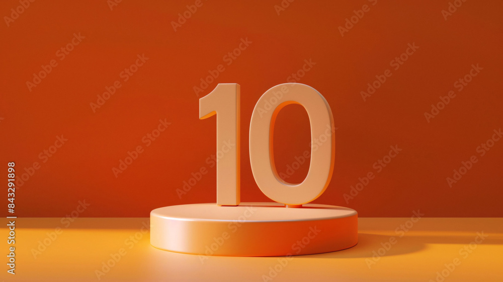 Countdown number 10 booth space background, advertising pedestal ...
