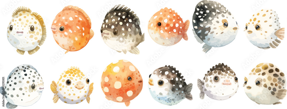puffer fish clipart vector for graphic resources Stock Vector | Adobe Stock