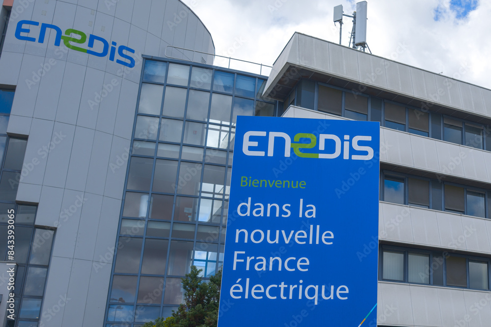 ENEDIS edf logo sign of electricity distribution network provider with ...