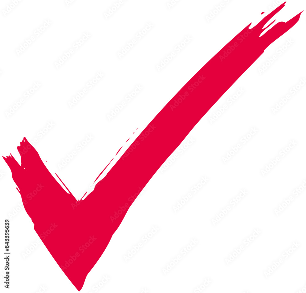 Hand-drawn check mark, Japanese or Asian brush calligraphy, vector ...