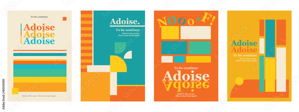 Retro, postmodernism poster template, artwork, vector abstract dynamic ...