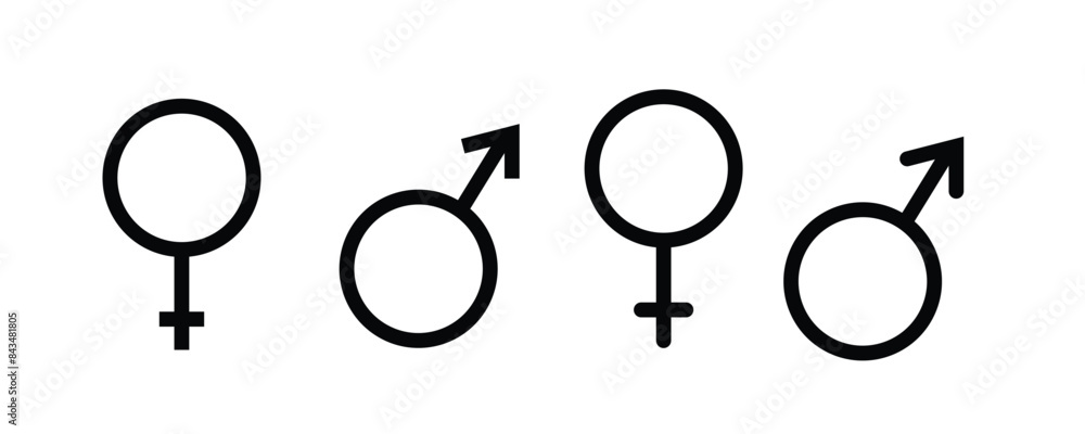 Gender icon vector design. Male and female sign of gender equality icon ...