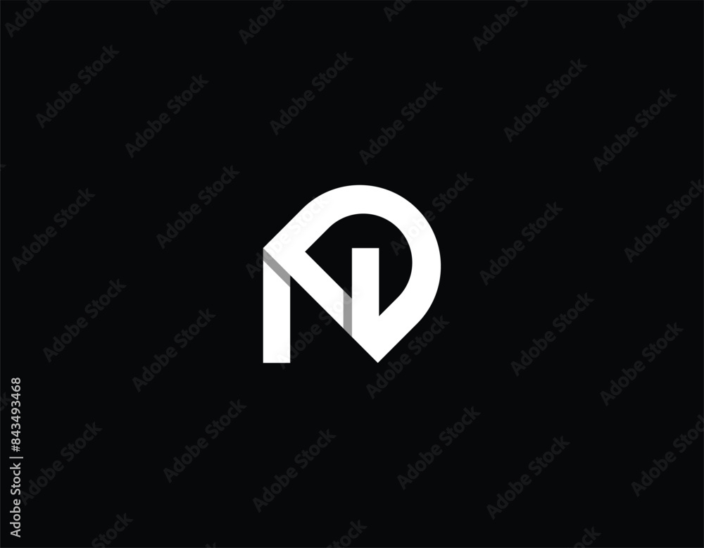DN logo letter design on luxury background. ND logo monogram initials ...