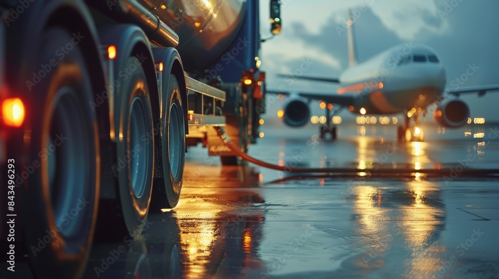 Eco-Friendly Aviation: Sustainable Fuel Pumped into Aircraft, Clean ...