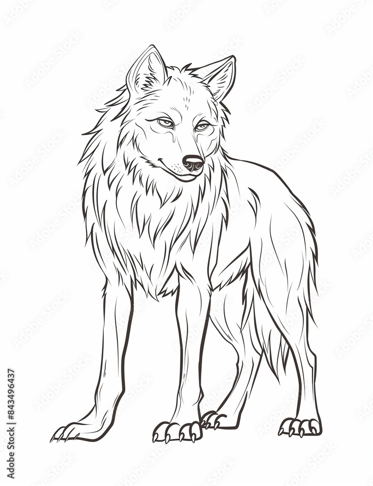 Lone Wolf: Easy Coloring Page - Relaxing Coloring Pages for Adults ...