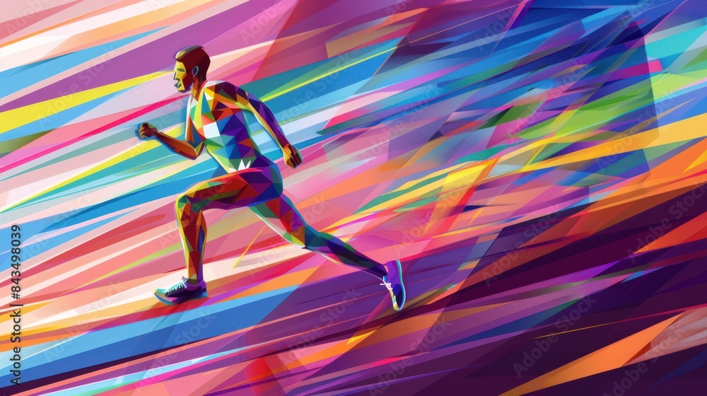 Paris 2024 Olympic runners. vector illustration Stock Illustration ...