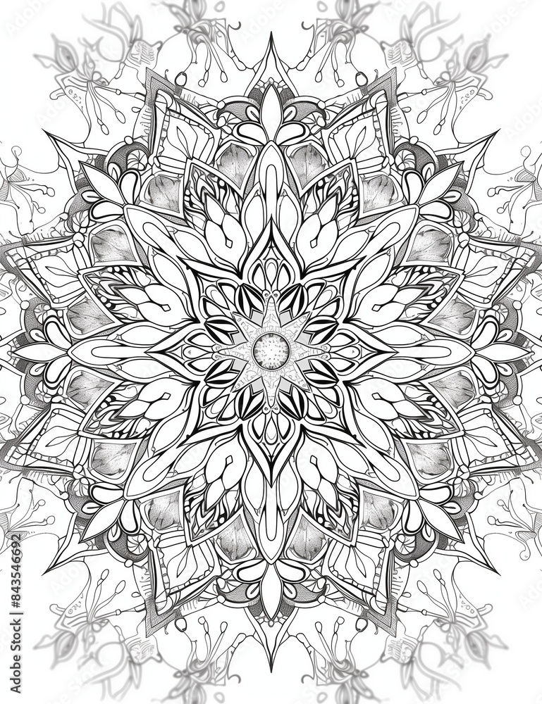 Intricate Mandala Bliss: Detailed Symmetrical Designs for Mindful ...