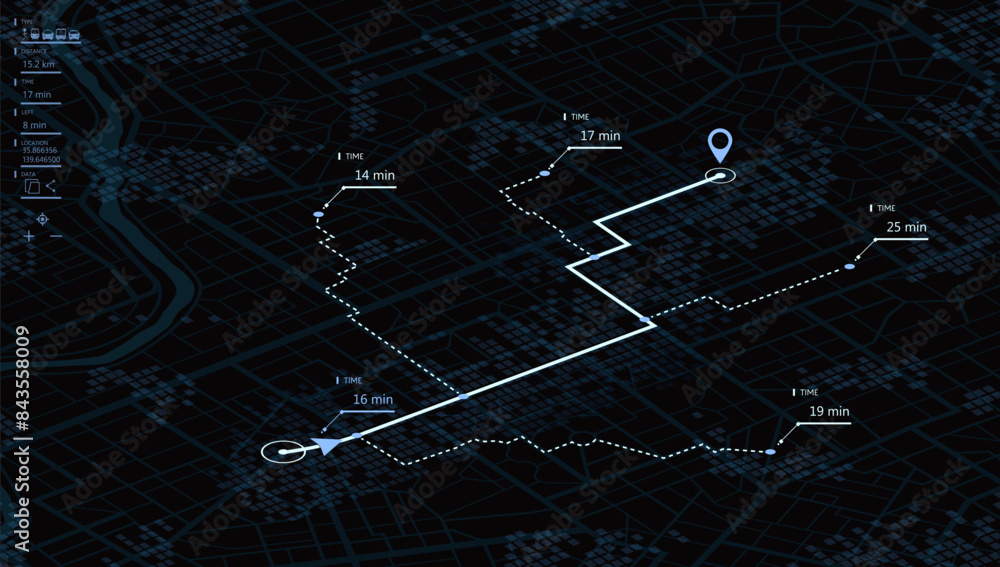 Isometric Gps, graphic tourist map of territory. Smartphone map ...