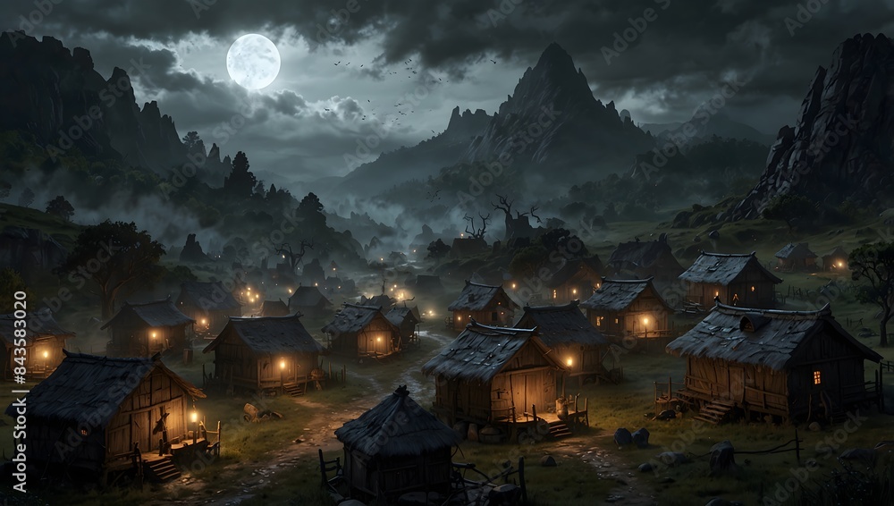 A village cursed by an ancient spell, and narrate how its inhabitants ...