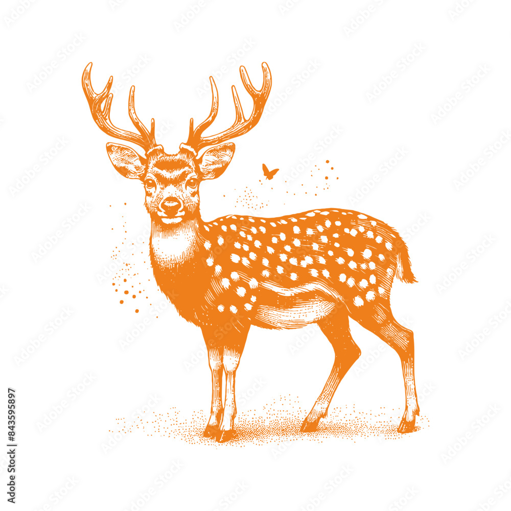 spotted deer vector, deer silhouette Stock Vector | Adobe Stock