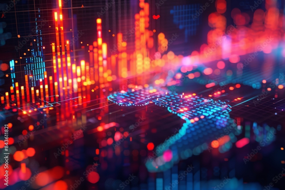 Abstract forex chart background with map, numbers and grid. Trade and ...