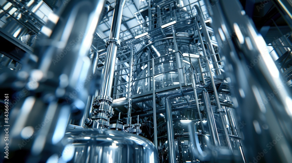 Precision in Action: Detailed Views of Chemical Reactors and Vats in ...
