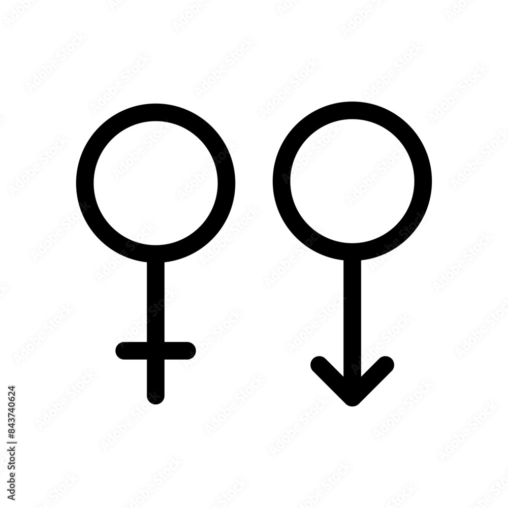 Male Female Symbols Icon for Gender Representation, Bathroom Signs, and ...