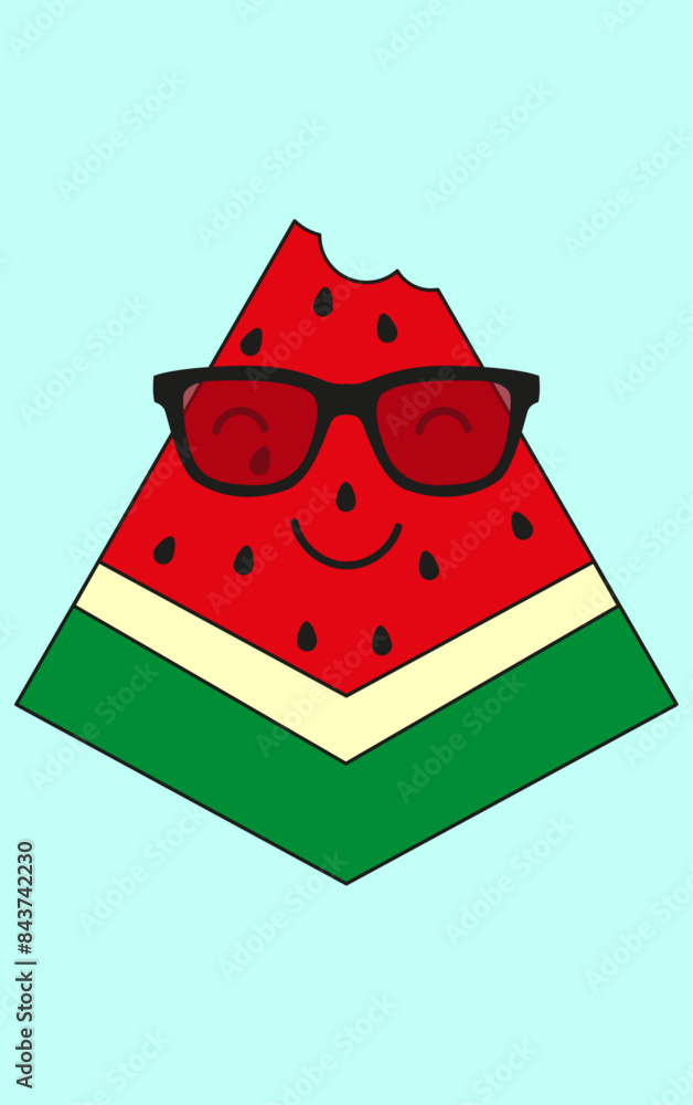 Bright colorful simple watermelon vector illustration. Kids art ...