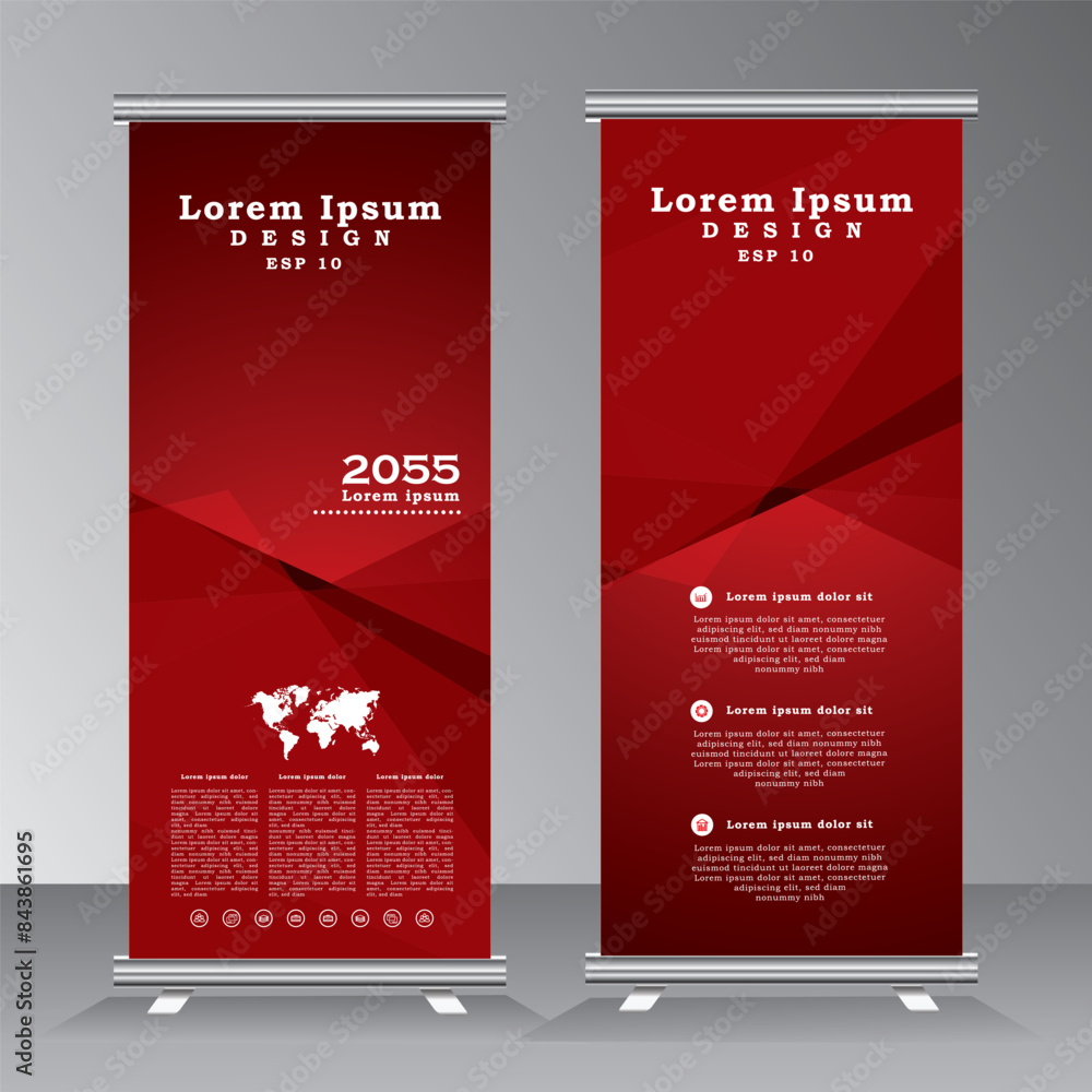 Roll up banner stand template witgh abstract background, roll up banner ...