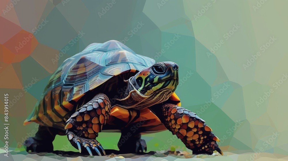 A photograph of a future portrait of a pet turtle, where the neural ...