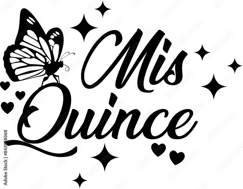 Mis Quince SVG Cut File for Cricut and Silhouette, EPS Vector, DXF ...