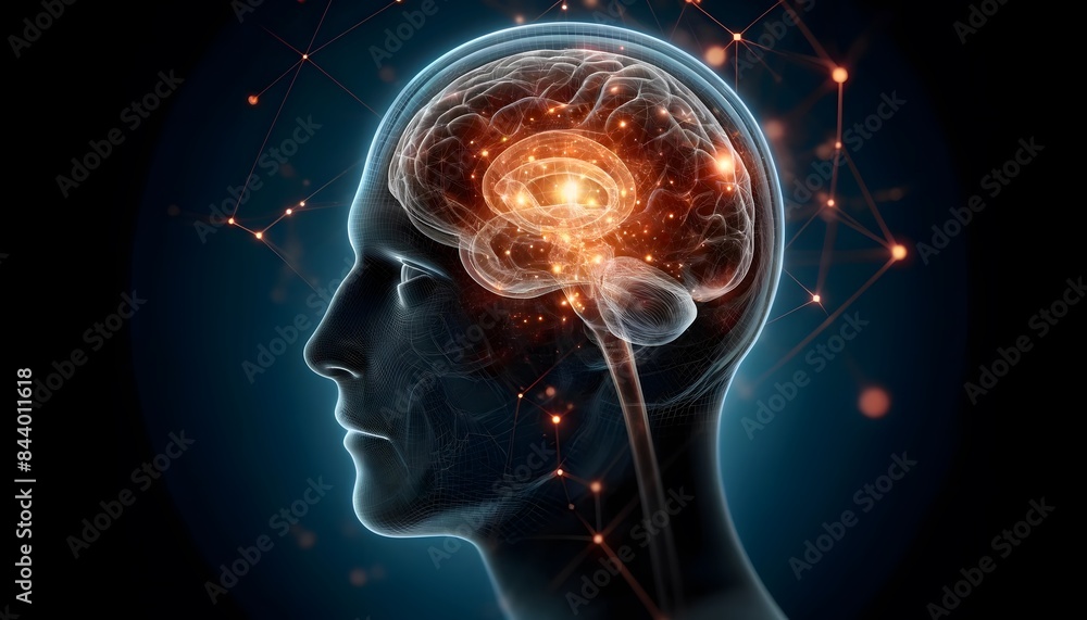 Ilustração Visual Representation of Neural Connectivity in the Human ...