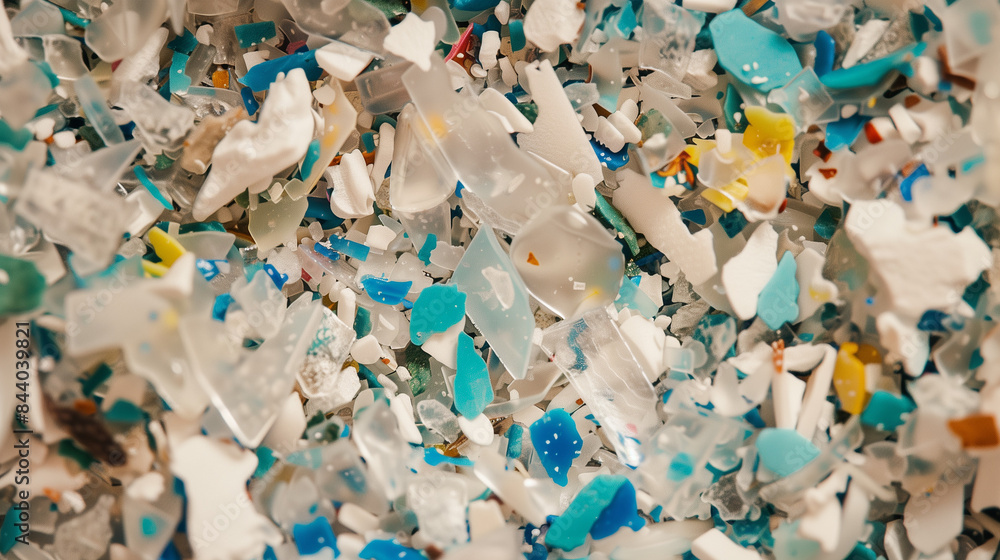 microplastics in the ocean. plastic pollution harming health. Stock ...