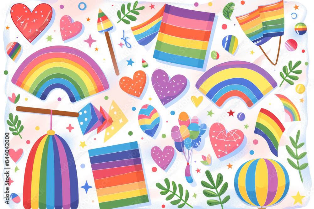 Pride Month Celebration Clip Art Bundle with Vibrant LGBTQ+ Themes and ...
