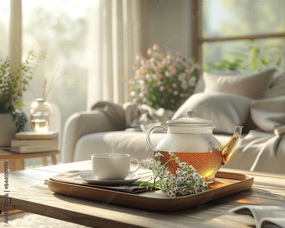 Herbal tea relief depicted in soothing 3D animation, highlighting its ...