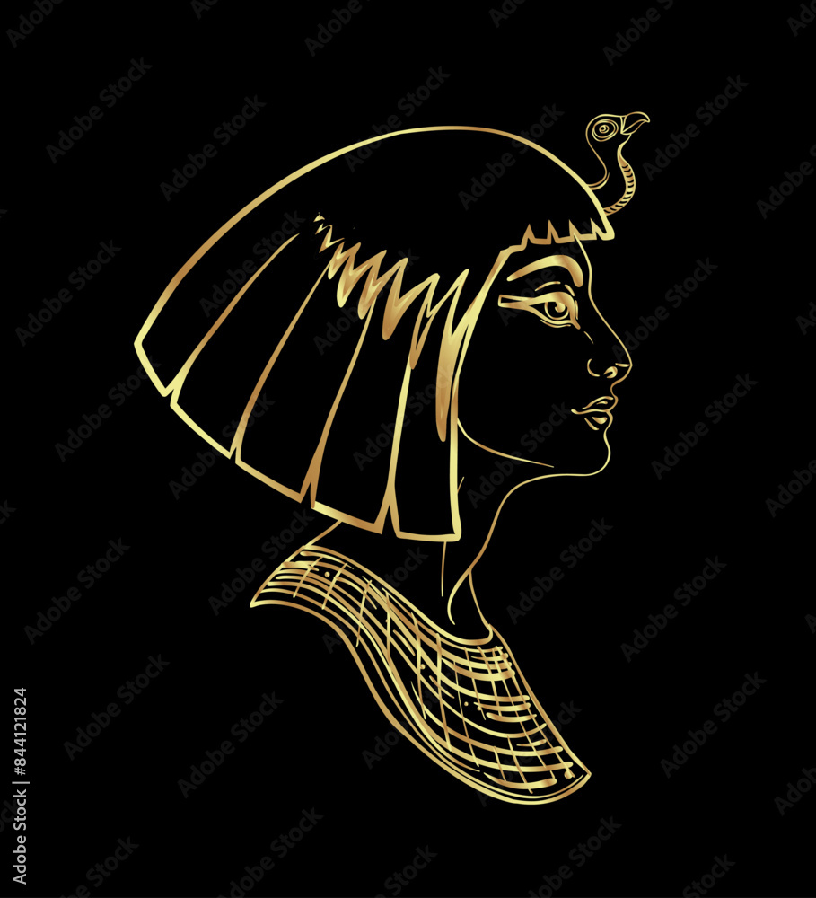 Egyptian queen Cleopatra isolated on white background. Queen of Egypt ...