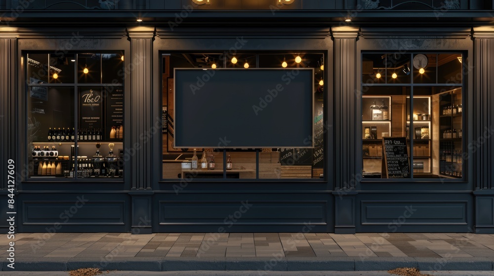 Mockup outdoor wall store shop sign Stock Photo | Adobe Stock