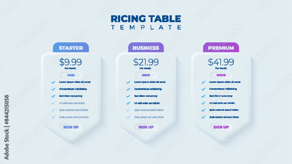 Business price chart template, Web banner checklist template design ...