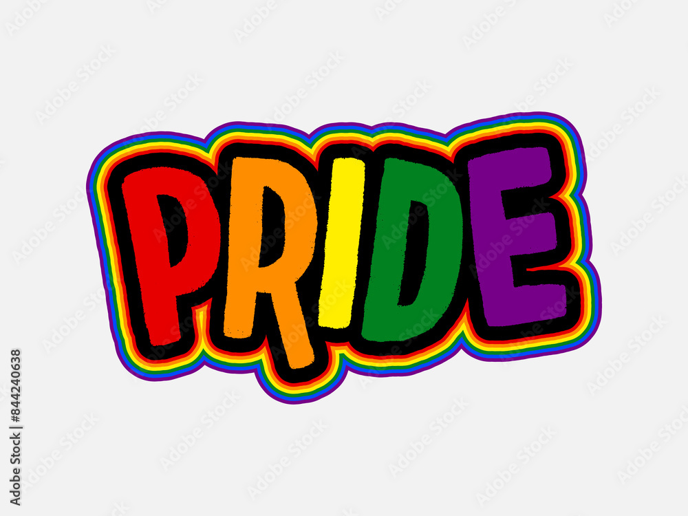 LGBT pride art on white background. template for poster, social network ...