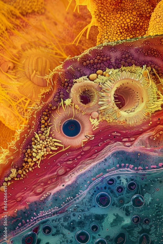 Highly detailed microscopic cross-sections of hair reveal the hair's ...