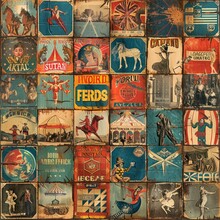 Vintage Circus Seamless Pattern Free Stock Photo - Public Domain Pictures