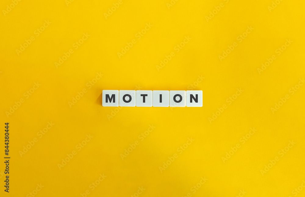 Motion Word. Fundamental Concept in Physics. Text on Block Letter Tiles ...