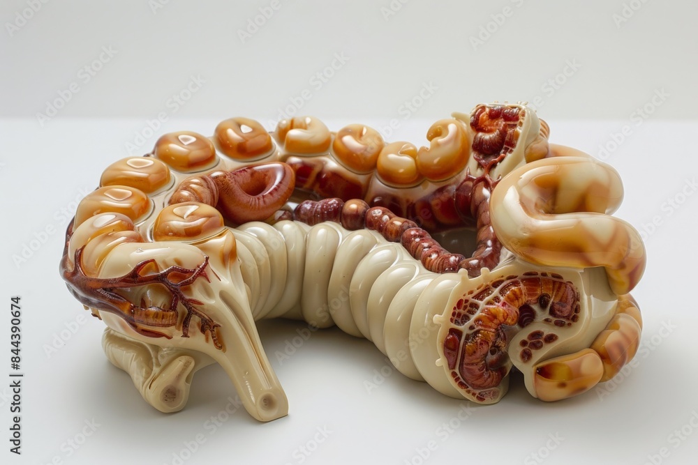 Stock-Illustration „A plastic model of the appendix, showcasing its ...