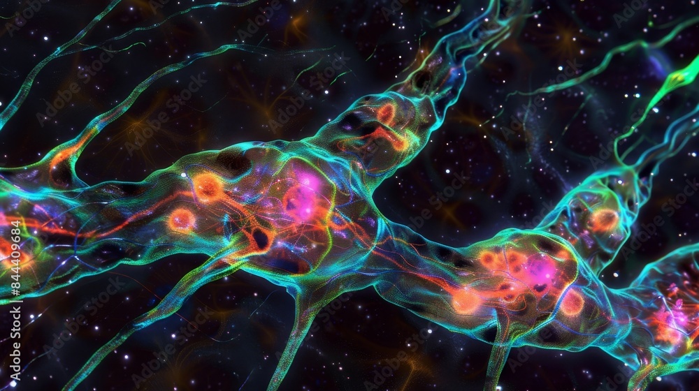 Highresolution image of insulin receptors on nerve cells highlighting ...