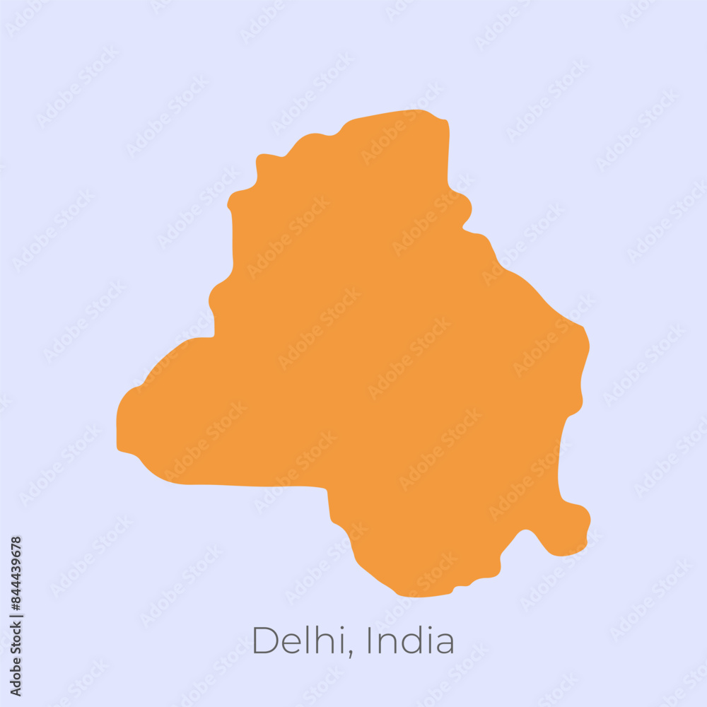 Delhi state map of India. Vector, Illustration. Delhi map. Stock Vector ...