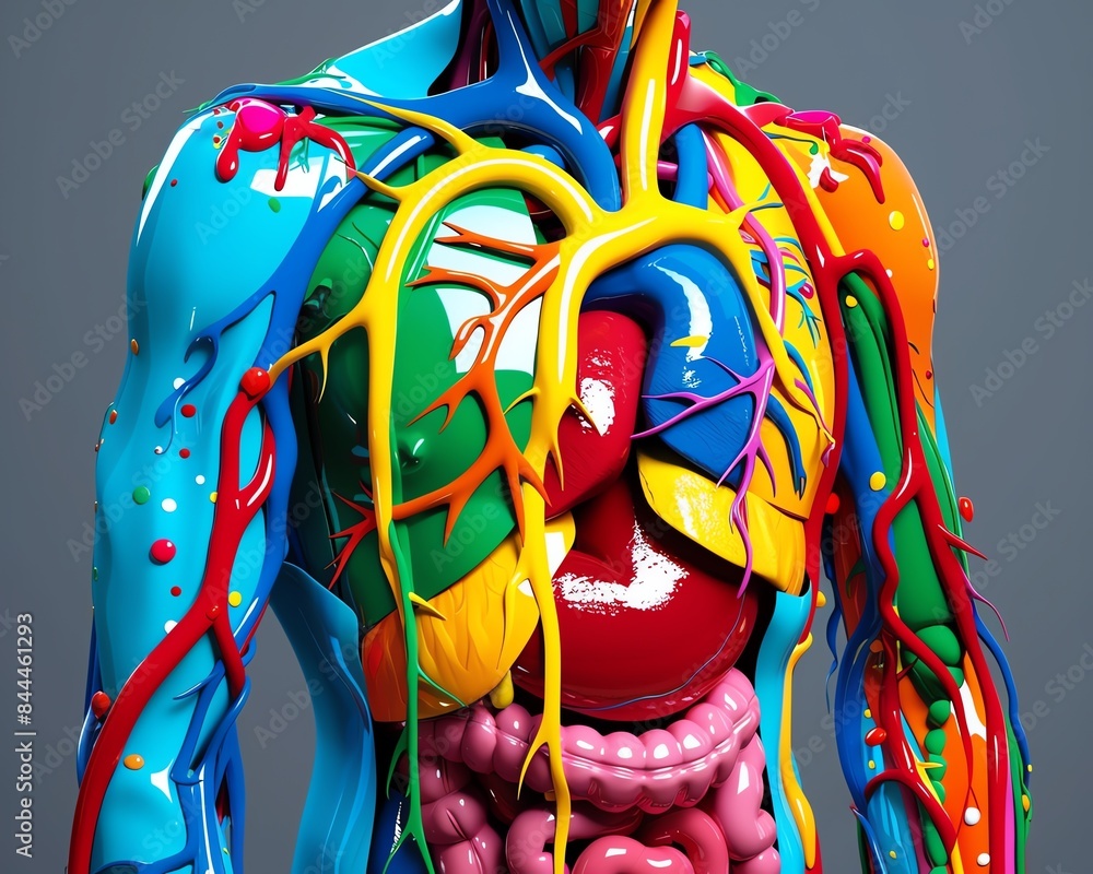 Interactive 3D graphic of the human body with areas affected by obesity ...