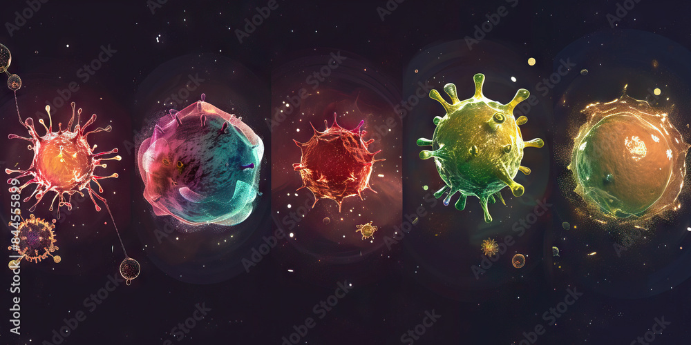 Illustration Stock Virus Mutation and Evolution: A timeline showing the ...