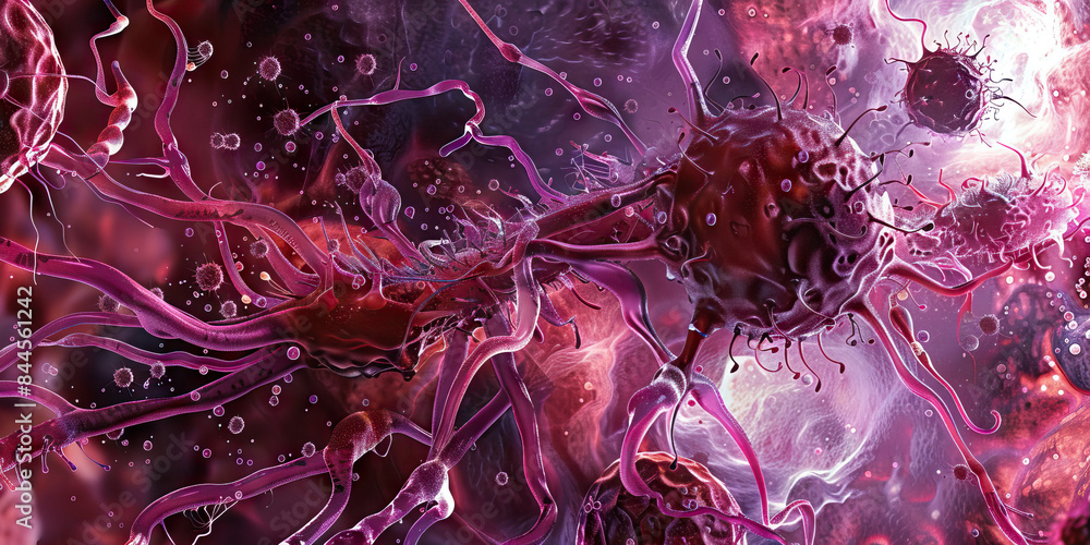 Virus-Induced Pathology: A series of images showing the pathological ...