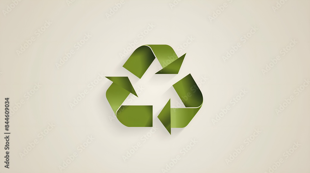 The universal recycling symbol, minimalistic design, symbol emphasizing ...